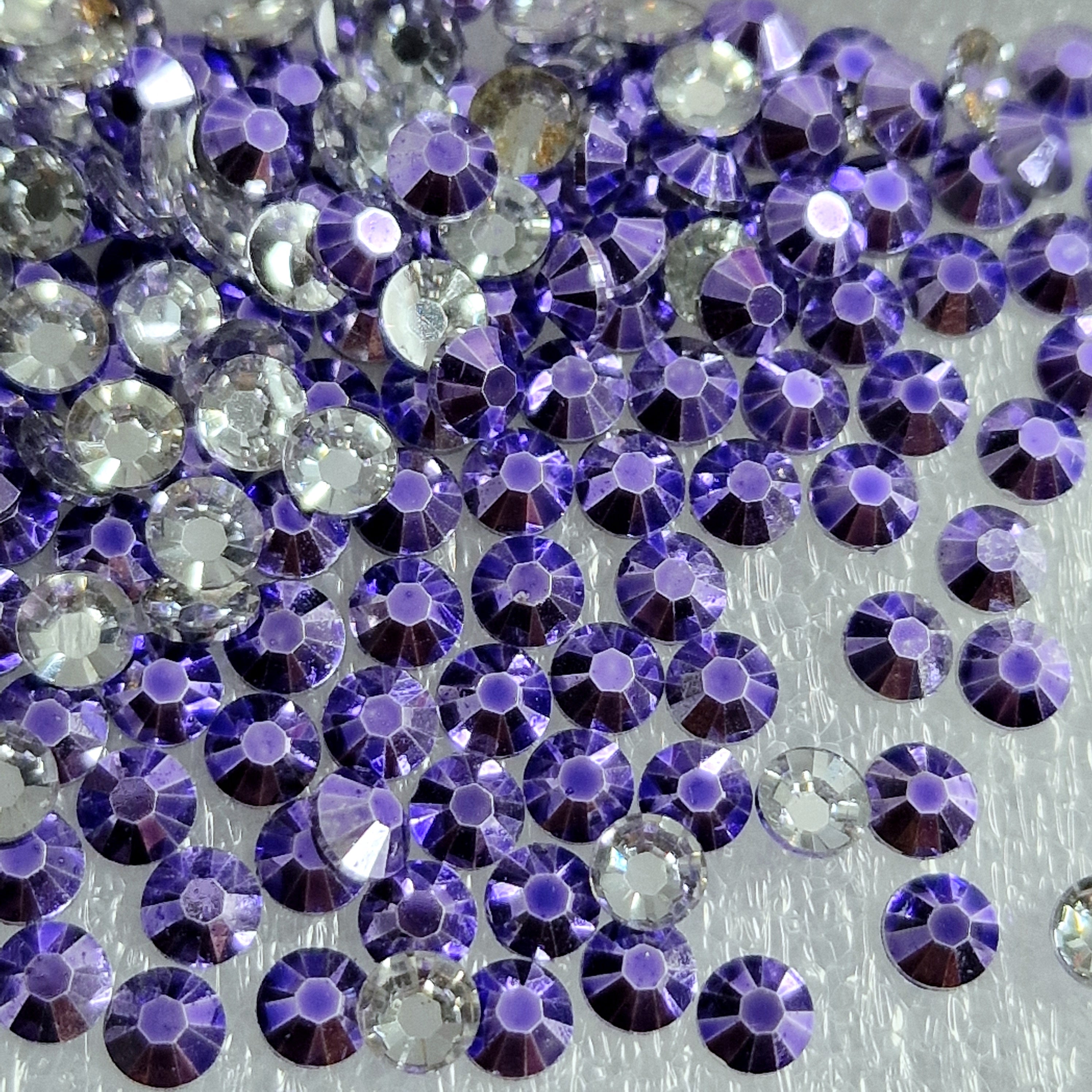 MajorCrafts Metallic Violet Purple Flat Back Round 14 Facets Resin ...