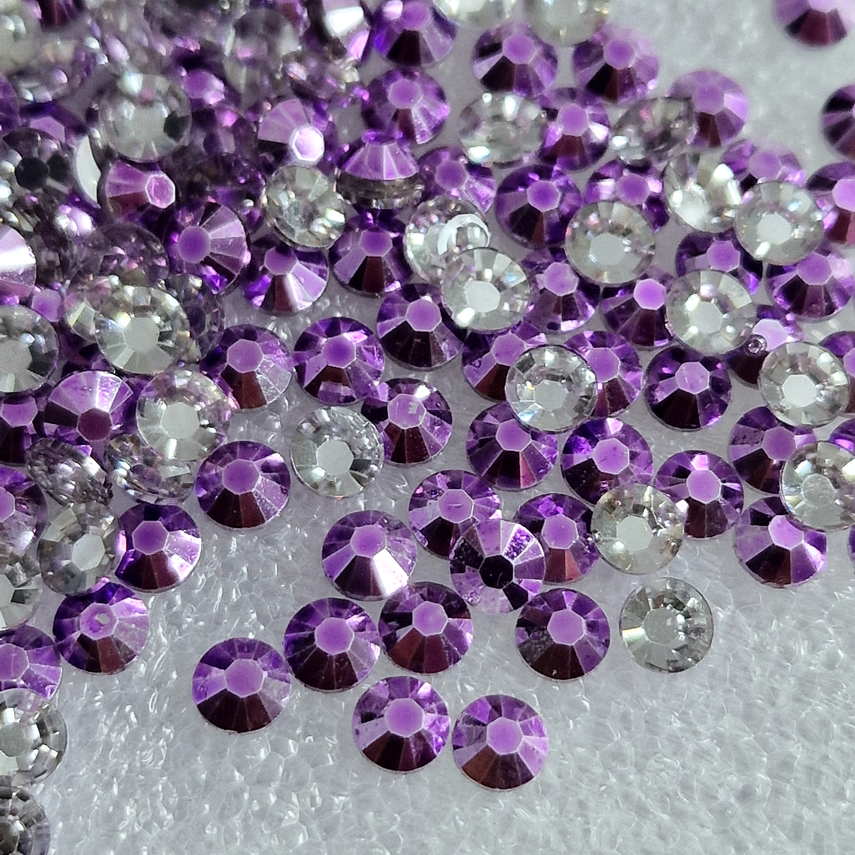 MajorCrafts Metallic Lilac Purple Flat Back Round 14 Facets Resin ...