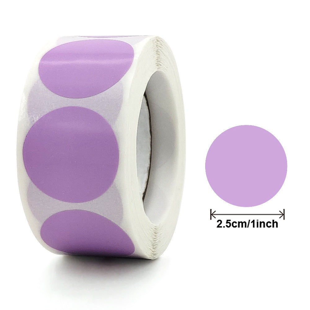 MajorCrafts 2.5cm 1" wide 500x Light Purple Plain Blank Round Sticker